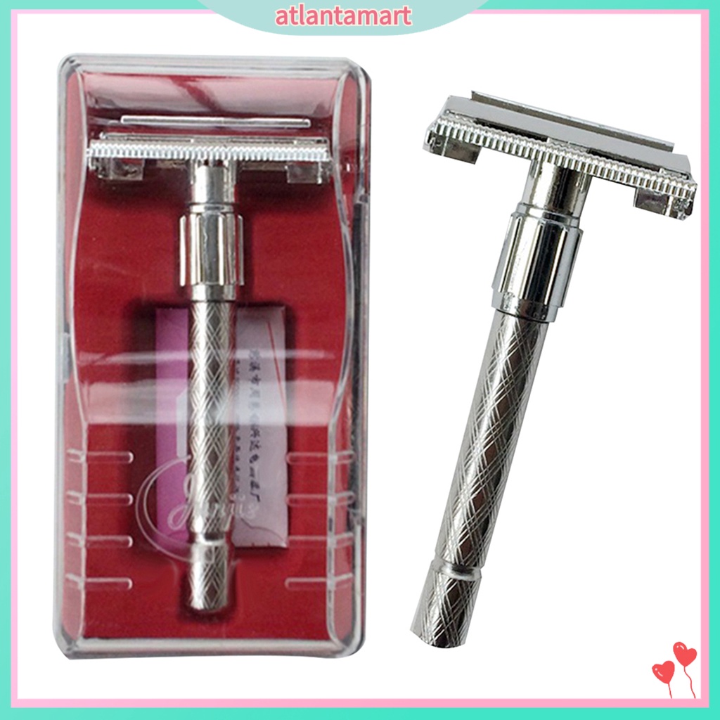 AM Razor with Long Handle Manual Double Edge Men Facial Razor for Daily ...