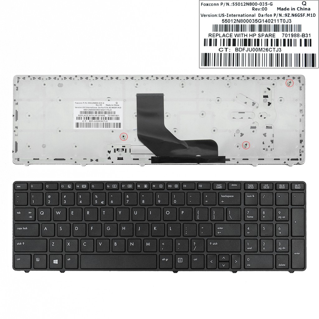 ProBook 6560B 6565B 6570B 6575B Laptop Keyboard US 641180-001 Laptop ...