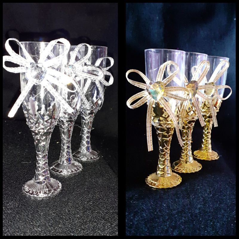 Acrylic Plastic Goblets for DIY Souvenirs (Silver/Gold) | Shopee ...