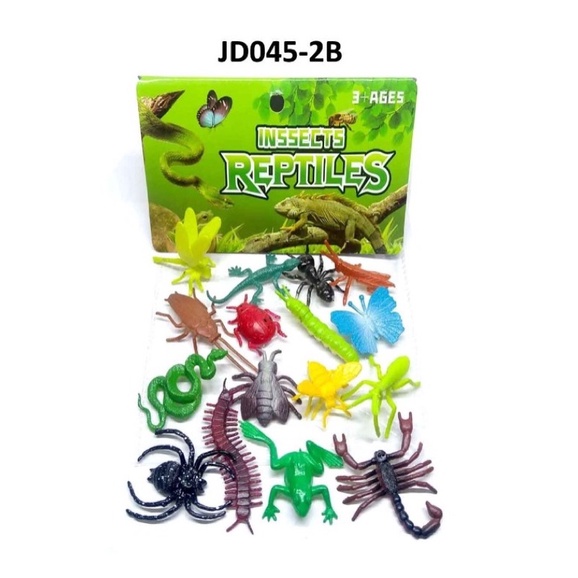 Children's toy rubber animal centipede insect set figure spider ...