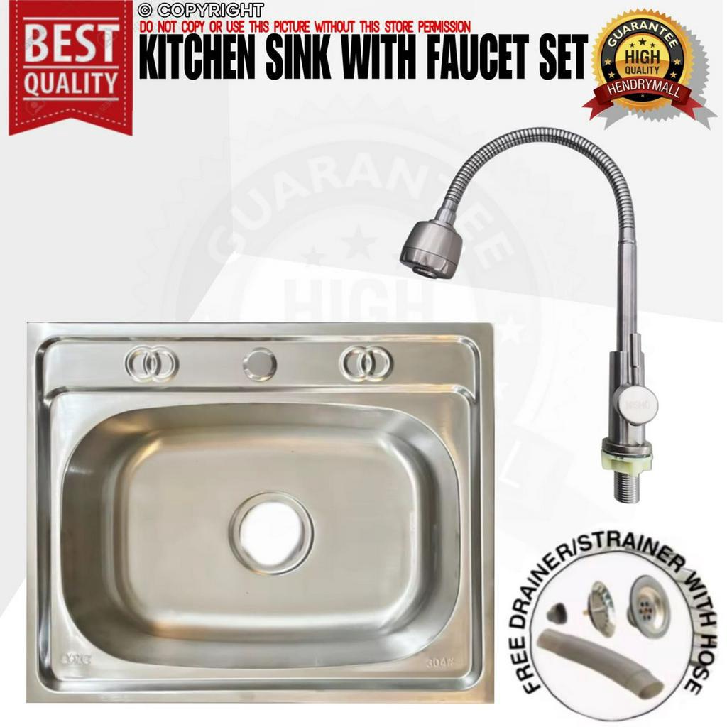 SUS 304 STAINLESS STEEL SINK SINGLE BOWL (THICK)/ WITH FILTER (LABABO ...