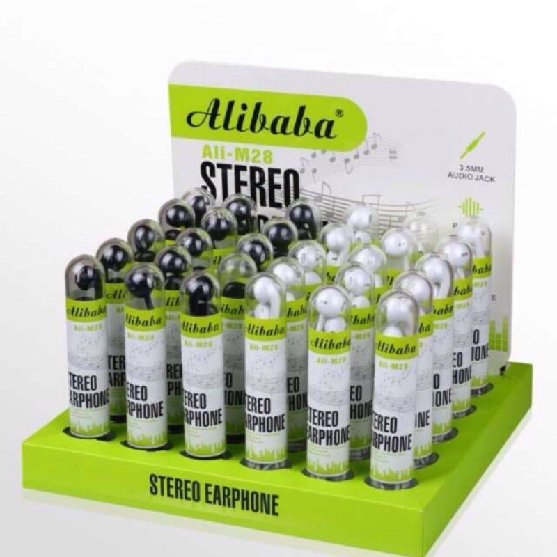 Alibaba Ali-M28 Stereo Earphone Wired 3.5mm Jack Earbuds Tube Design ...