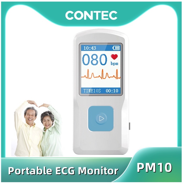 CONTEC PM10 Portable ECG EKG Monitor Bluetooth Heart Beat Monitor USB ...