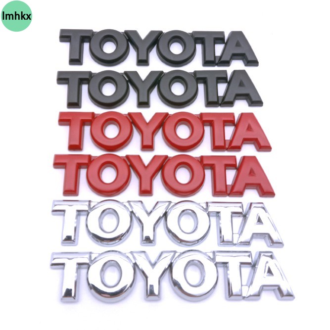 2 x Metal TOYOTA Letter Logo Car Auto Rear Side Emblem Badge Sticker ...