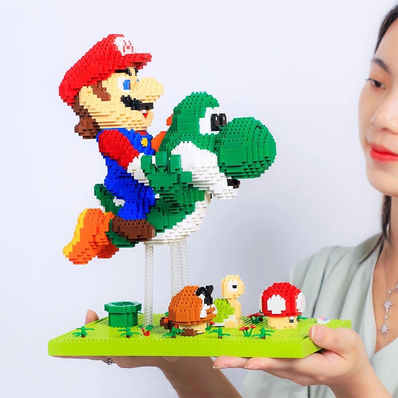 large-size micro-particle building blocks flying Mario building blocks ...
