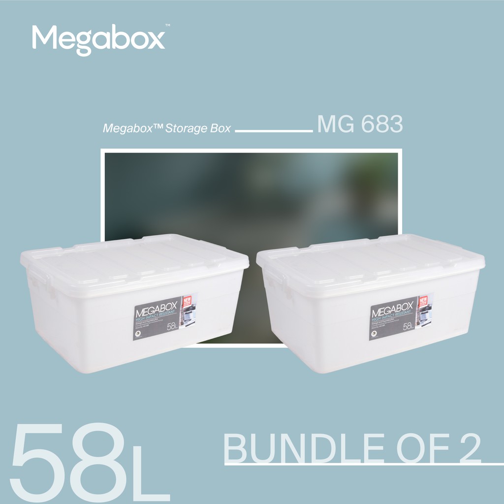 Megabox MG 683 58L Storage Box (Bundle of 2) | Shopee Philippines