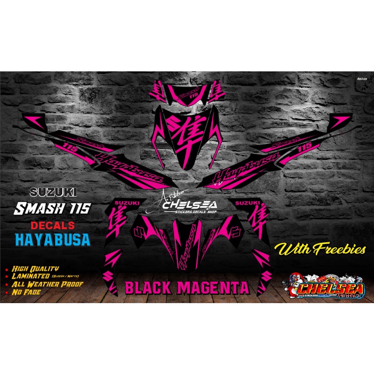Suzuki Smash 115 Decals / Stickers (Hayabusa) with freebies stickers ...