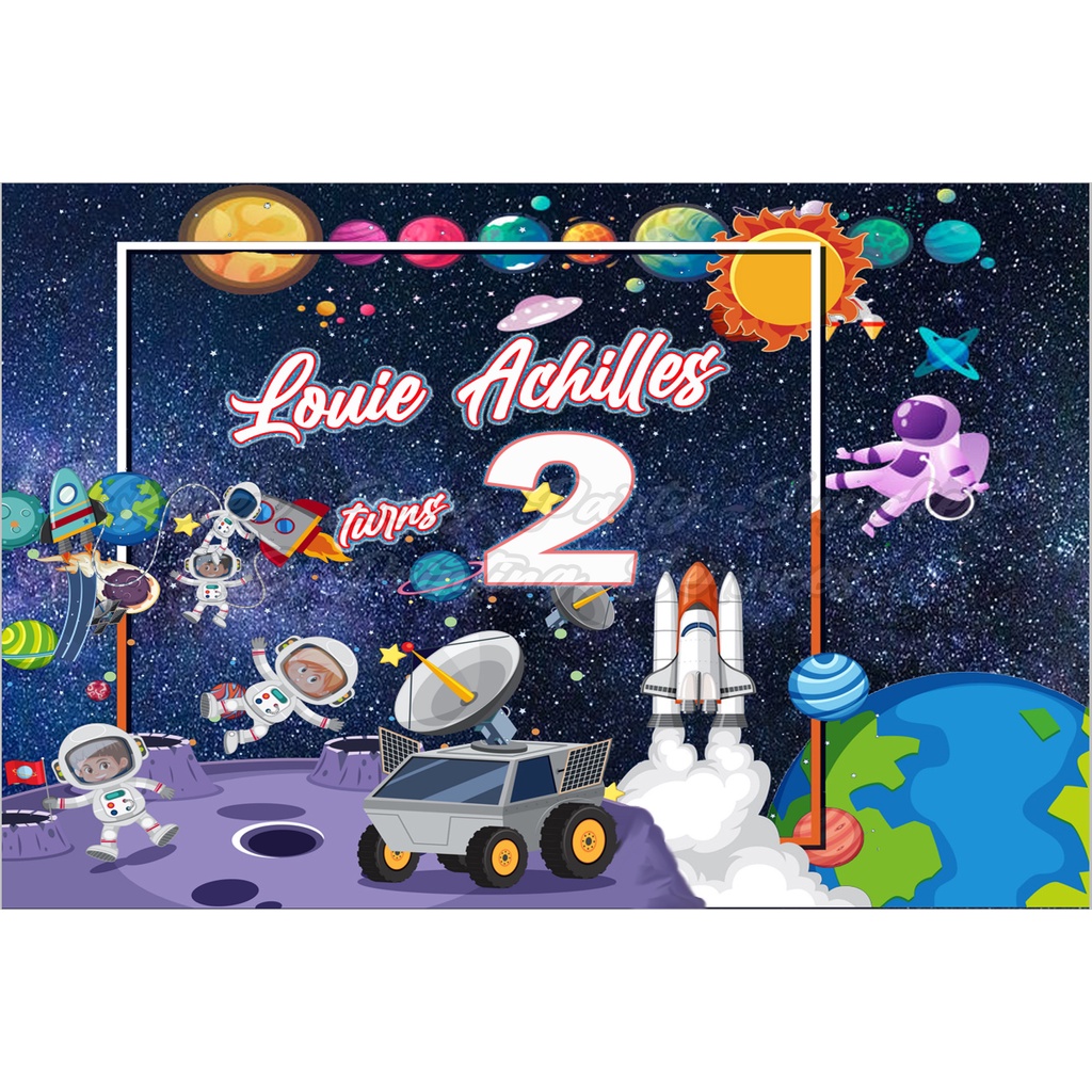 OUTERSPACE/GALAXY/ASTRONAUT TARPAULIN LAYOUT CUSTOMIZED FOR BACK DROP ...