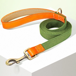 Pet leather leash cowhide leash canvas dog leash sturdy rope | Shopee ...