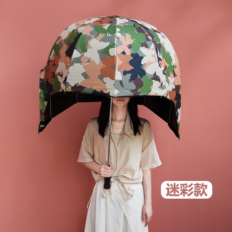 Creative Helmet Umbrella Rain And Dual-Use Sunscreen Influencer Hat ...