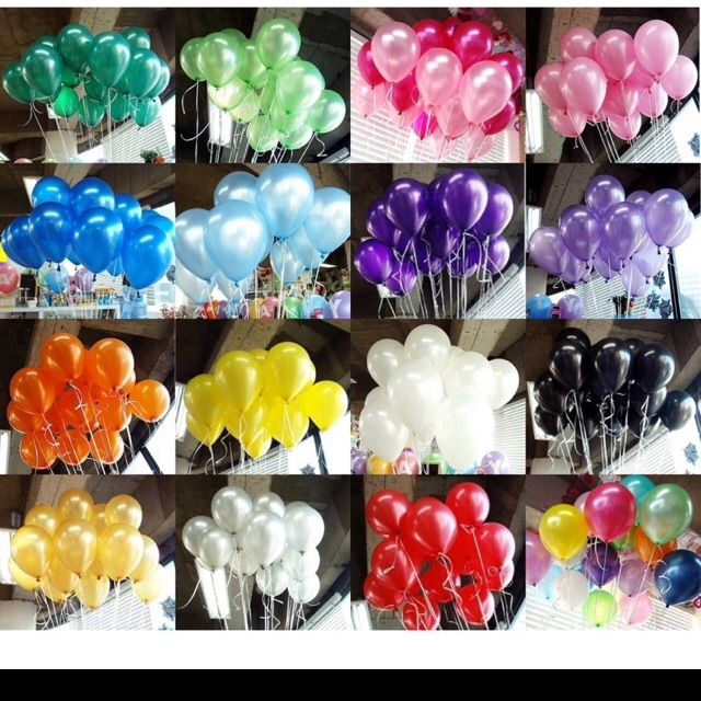 100 pcs 10 inch balloons metallic (made in thailand) | Shopee Philippines