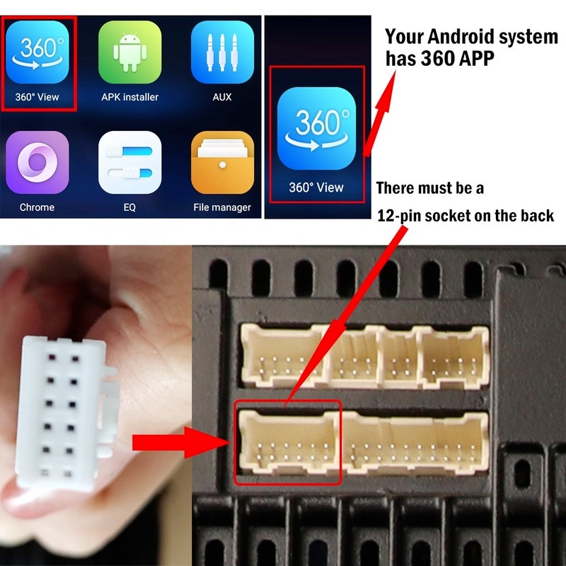 360° Panoramic Camera AHD 1080P/720P Rear / Front / Left / Right 3D ...