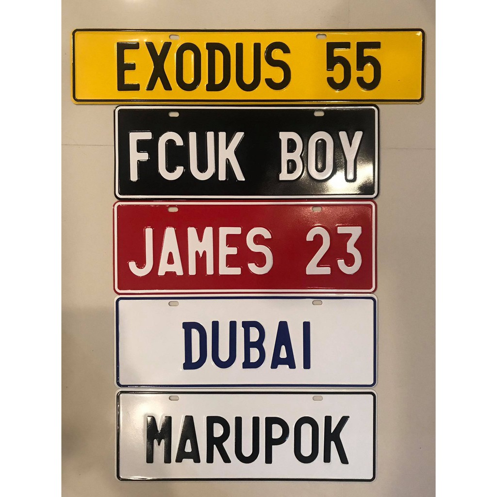 NOVELTY FUN CAR NUMBER CUSTOMIZE PLATES EMBLEM | Shopee Philippines