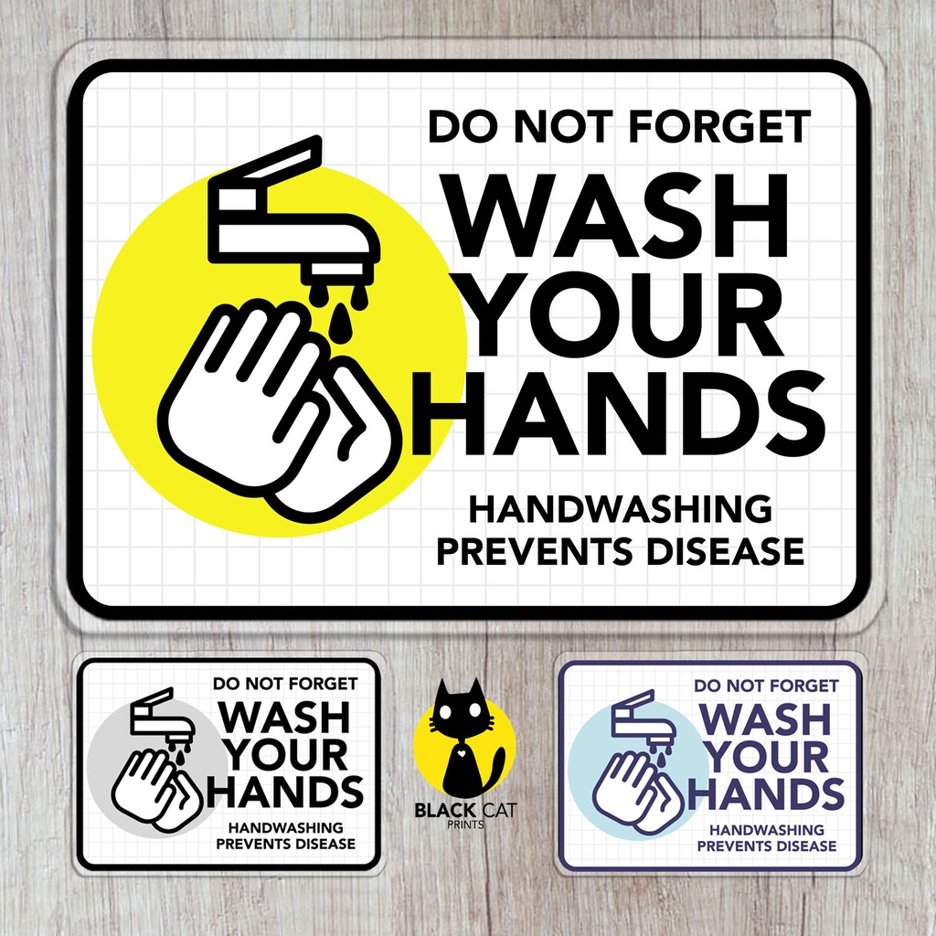 Wash Your Hand Sign | Laminated Signage | Sign Board | Shopee Philippines