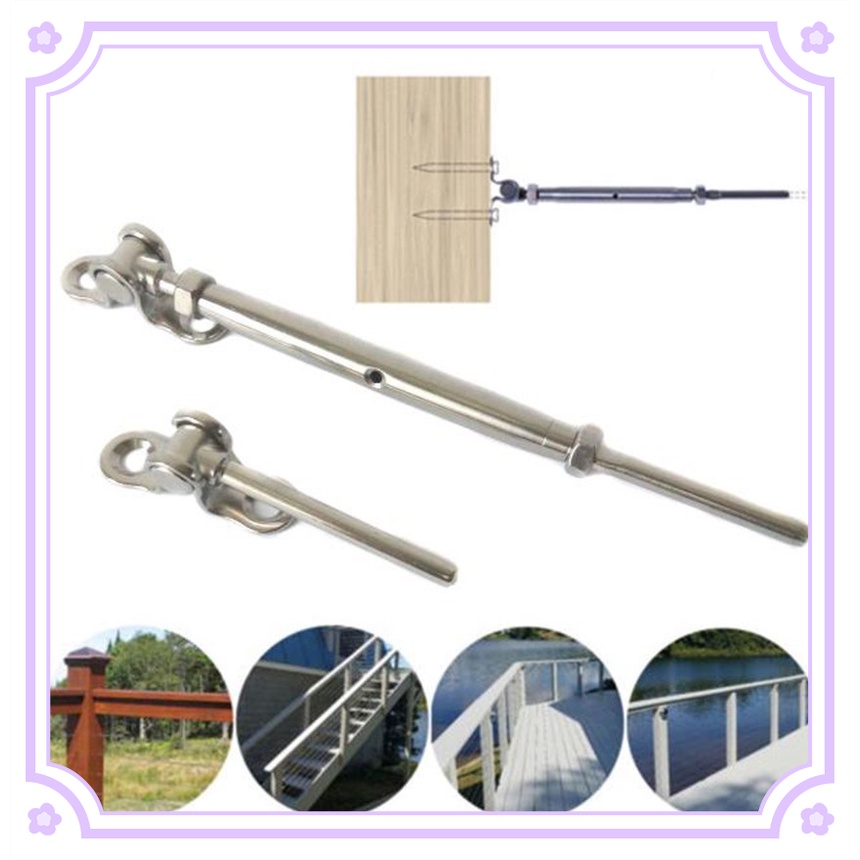 Stainless Steel Cable Railing Kit Systems Fit 1/8" Wire Rope Angle 180 ...