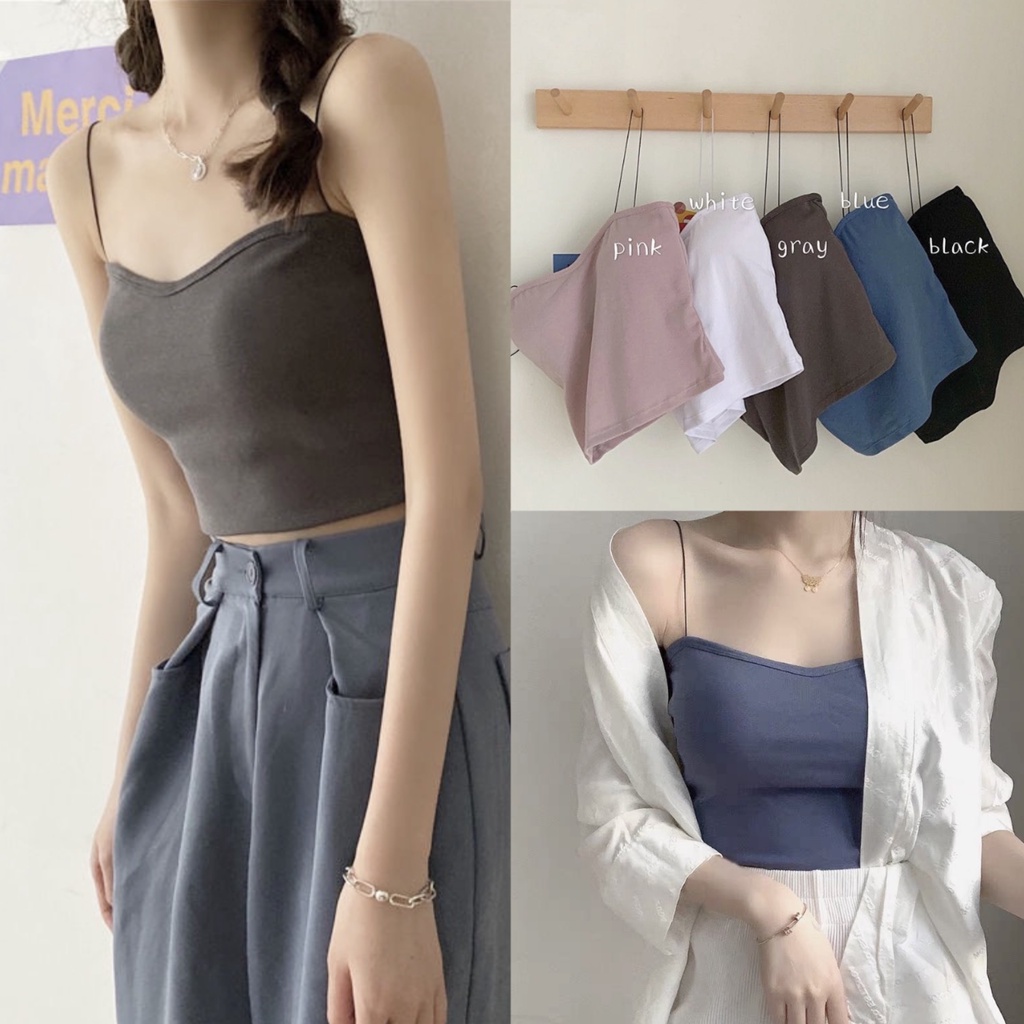 Ladies Sando Tube Sexy Back With Padded Bralette Spaghetti Sleeveless ...