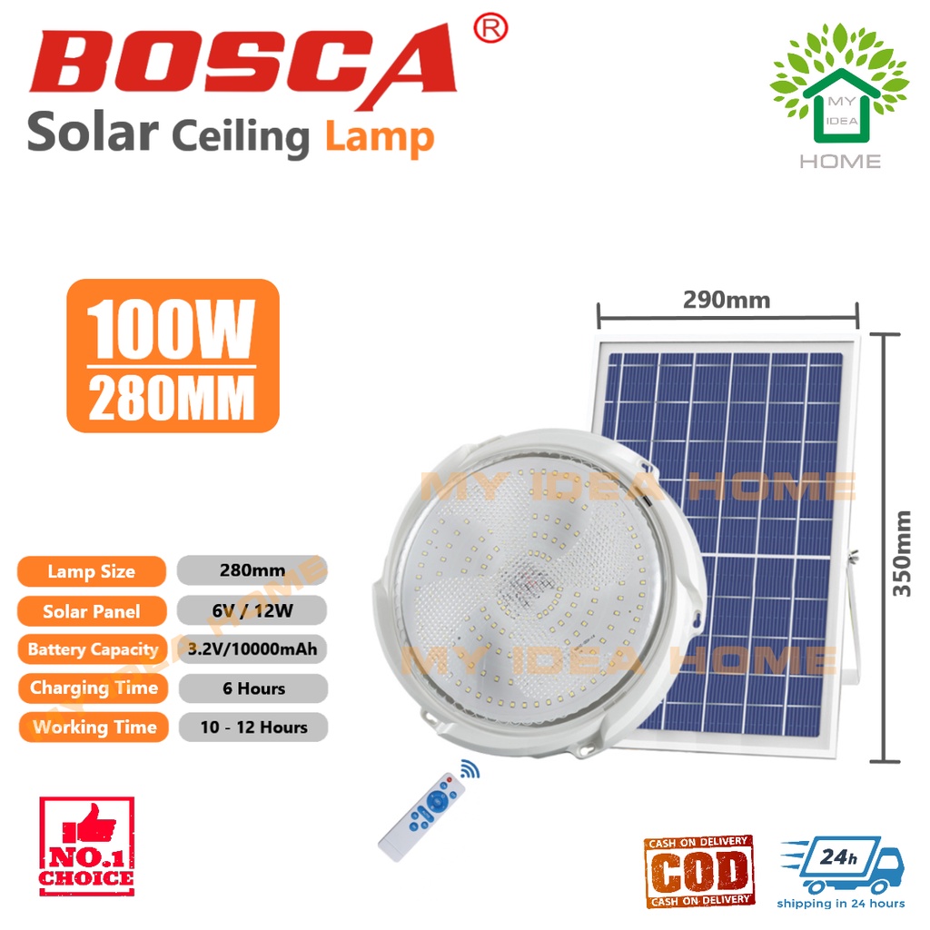 BOSCA Solar Ceiling Lamp 60W / 100W Solar Light LED indoor light With ...