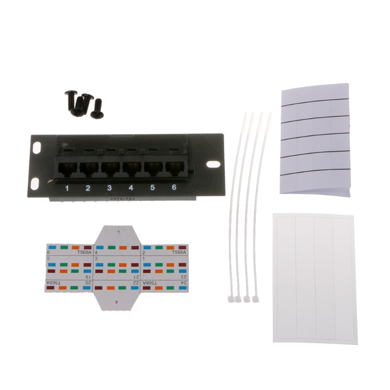 6 Port CAT5 CAT5E Patch Panel RJ45 Networking Wall Mount Rack Mount ...