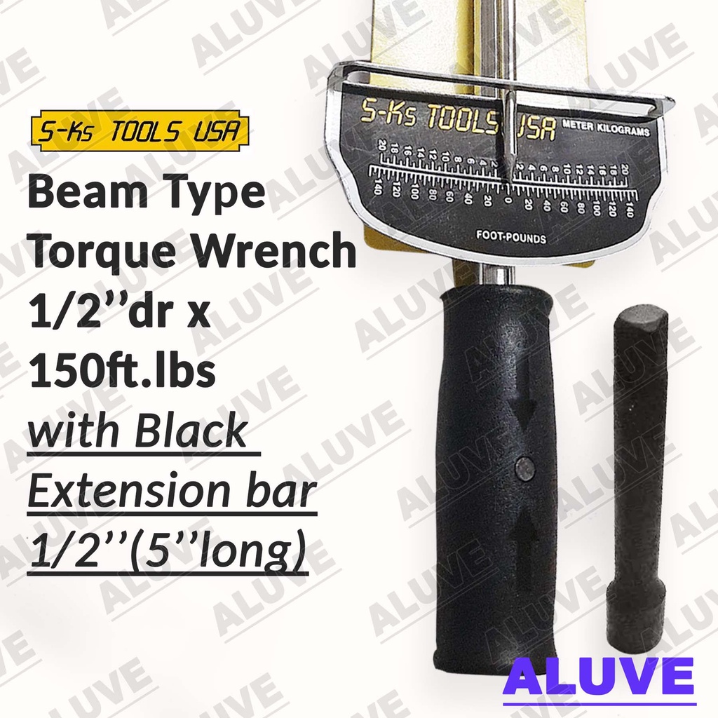 S-Ks Tools USA Beam Type Torque Wrench 1/2 drive x 150 Ft-Lbs with ...