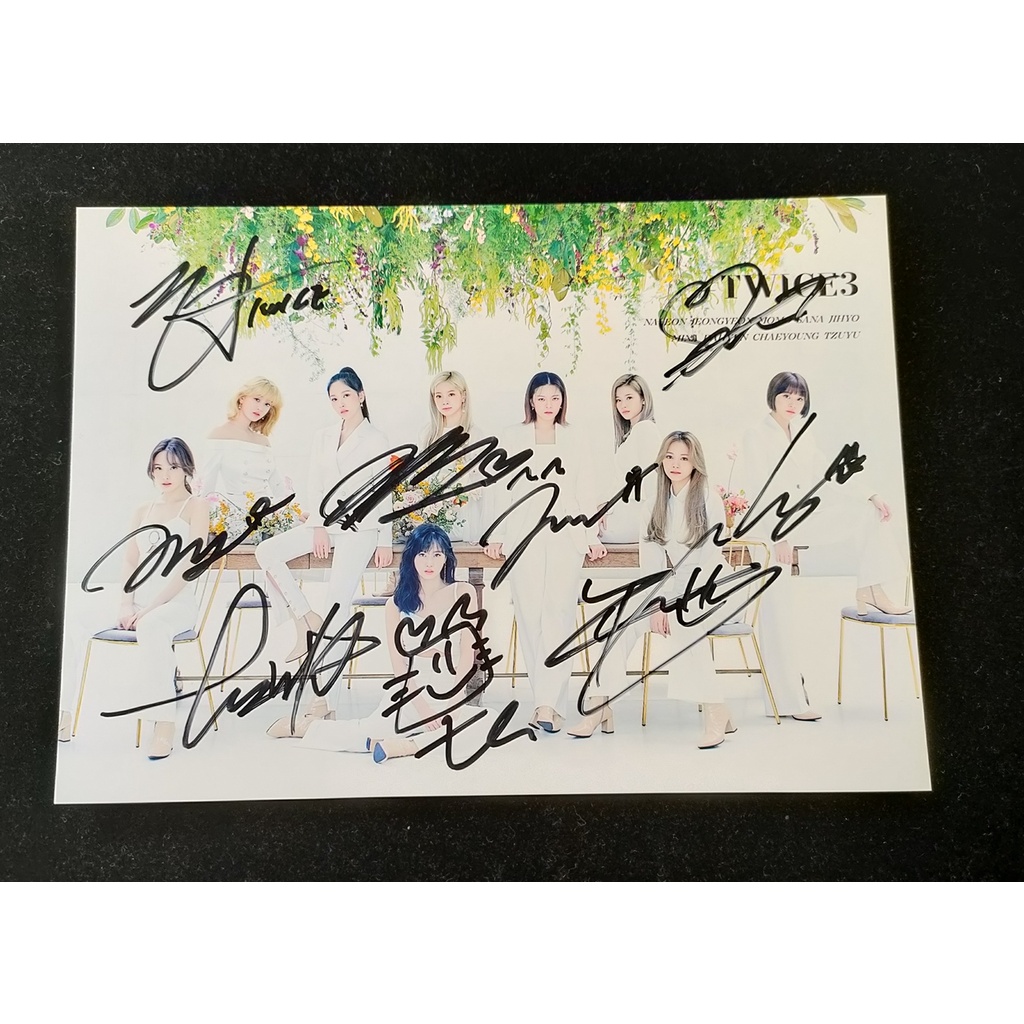 Signed TWICE autographed group photo 7 inches k-pop | Shopee Philippines