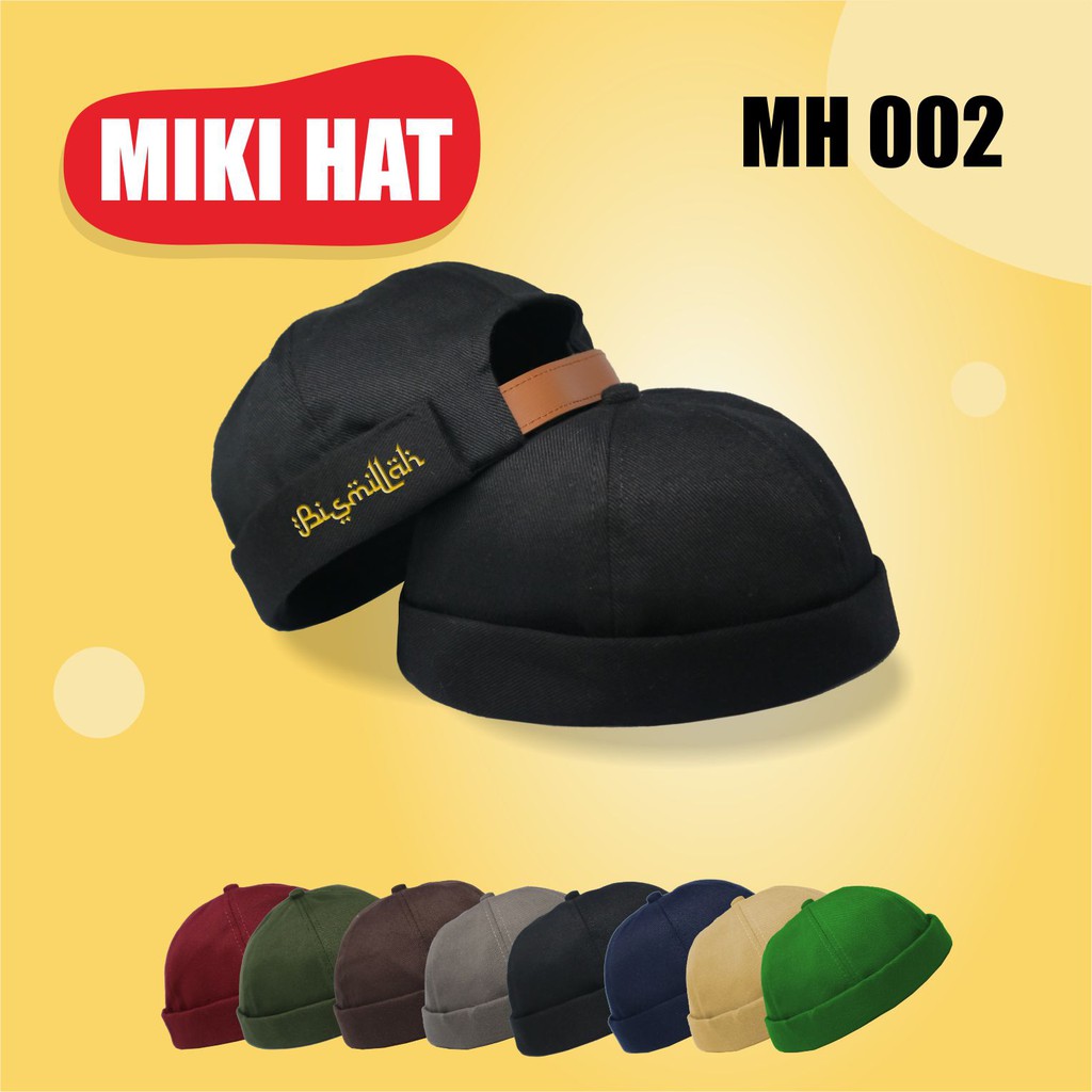 Miki Hat Adult Cap UAS Bismillah Premium Brimless Hat | Shopee Philippines
