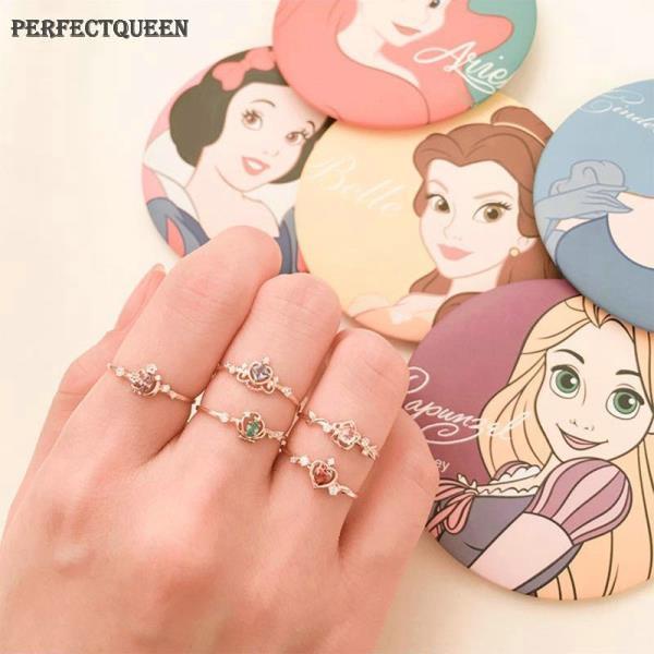 Trendy Crystal Ring Disney Princess Rings Cute Finger Rings Girls ...