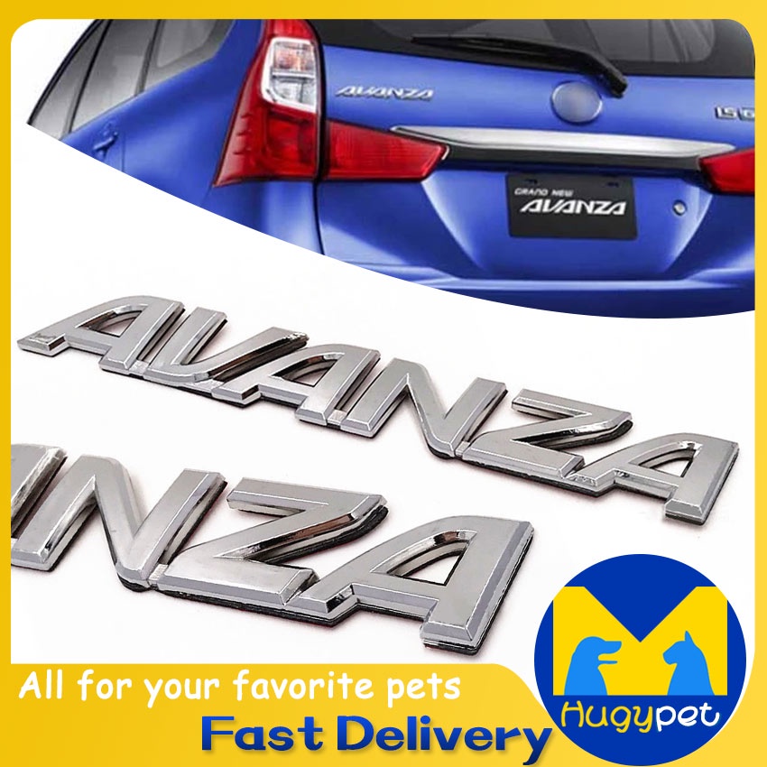 3D AVANZA Logo Letters Chrome Refitting Fender badge Trunk 3D Car ...