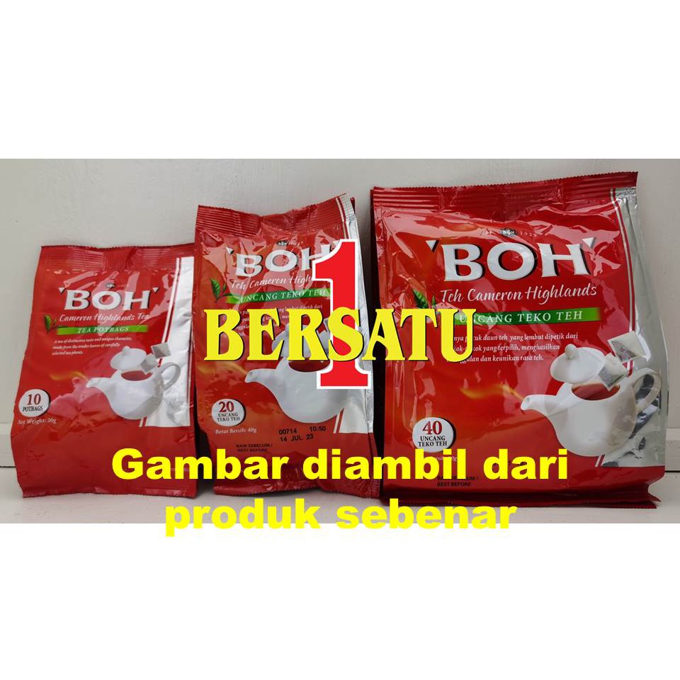 TEH CAMERON HIGHLANDS : BOH TEA POTBAGS / UNCANG TEKO TEH | Shopee ...