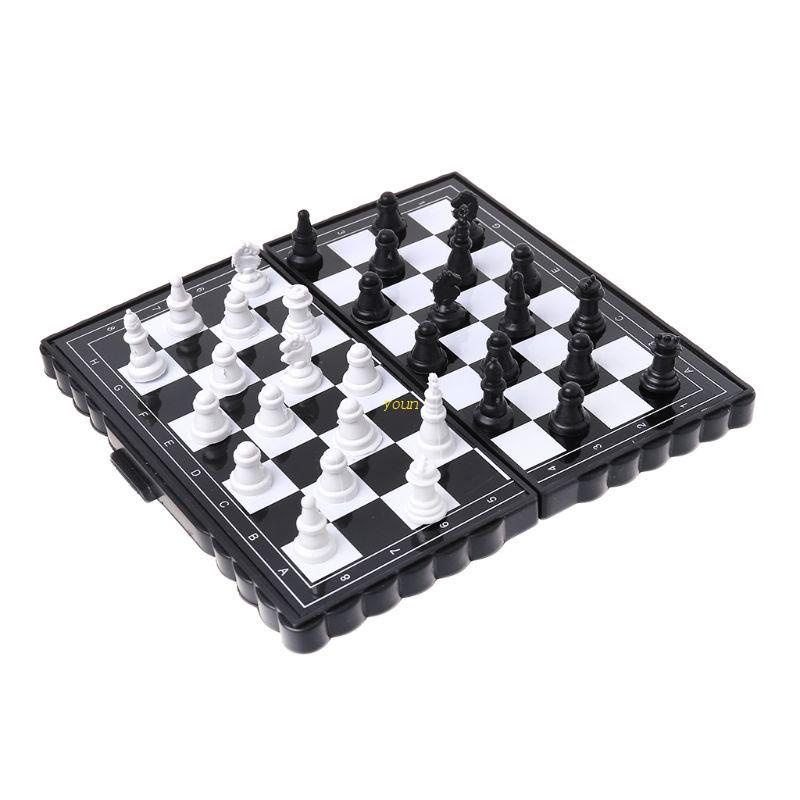youn Foldable Chess Board Mini Size Magnetic Chess Set Travel Portable ...