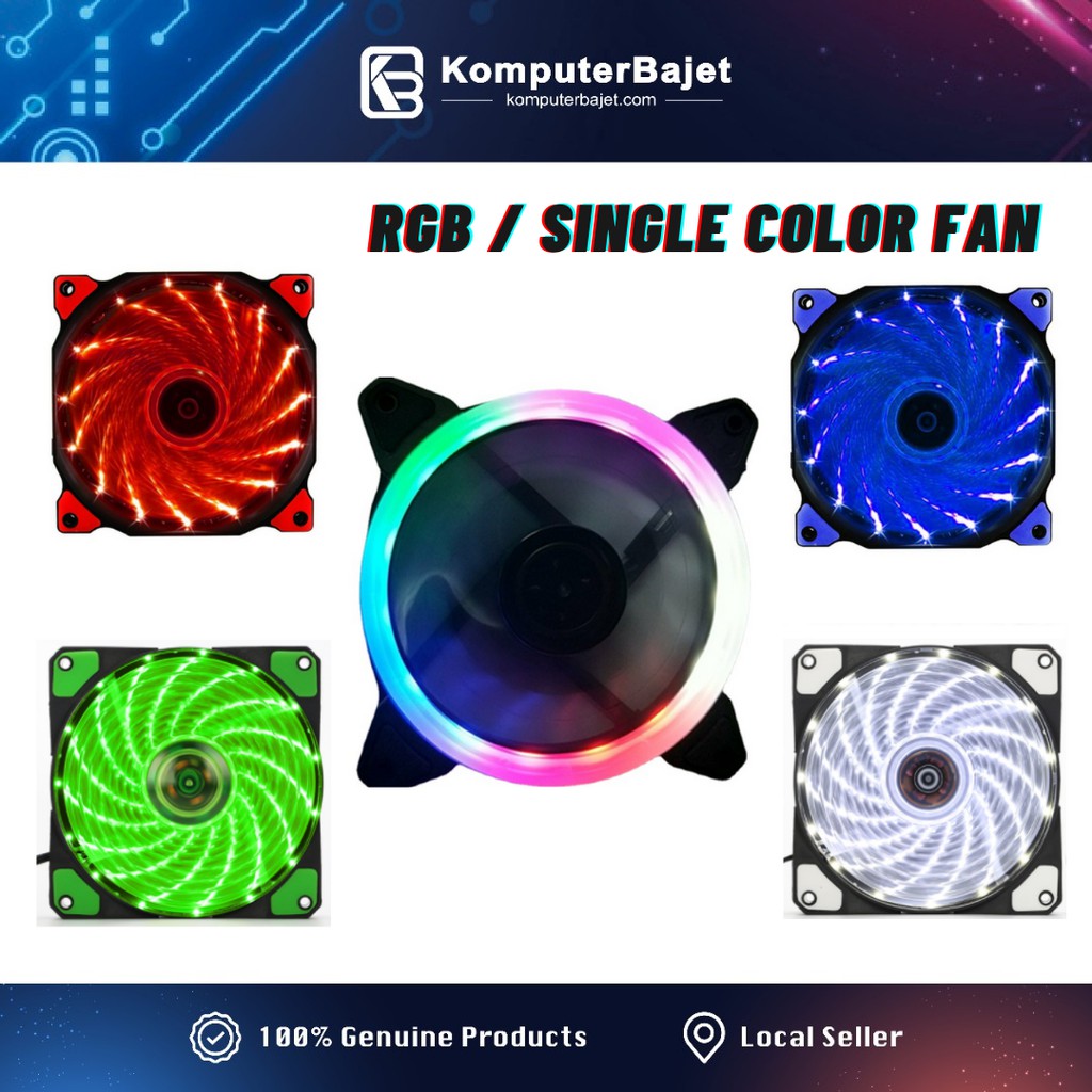 120mm 12cm gaming PC case cooling LED RGB Rainbow Light Fan Low Noise ...