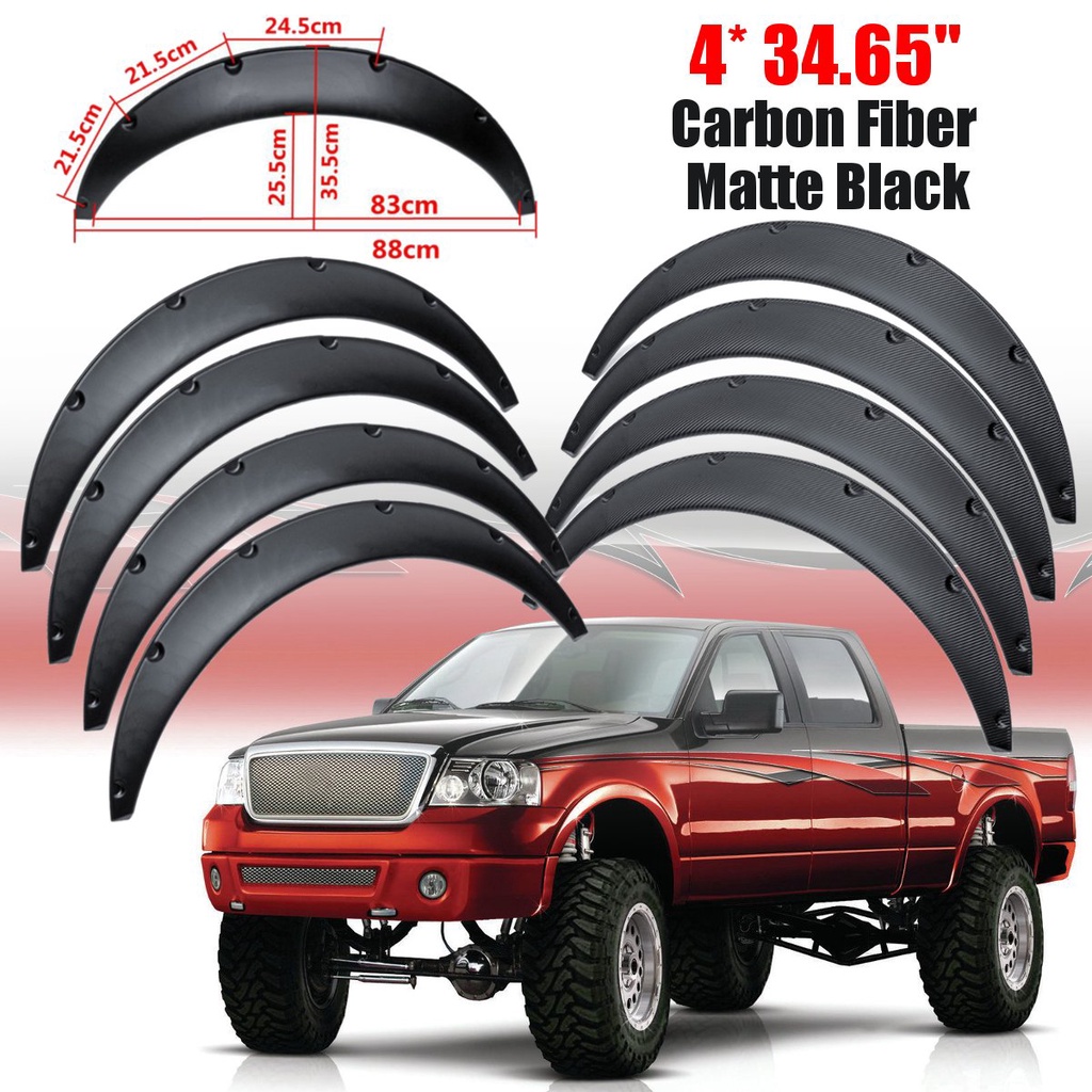 4Pcs Universal Flexible Car Body FOR Fender Flares Extension Wide Wheel ...