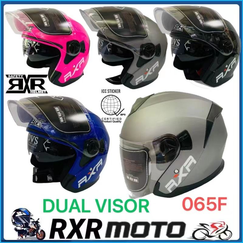 Rxr Half Face Dual Visor 065F For Motorcycle With ICC (BPS) LARGE ONLY | Shopee Philippines