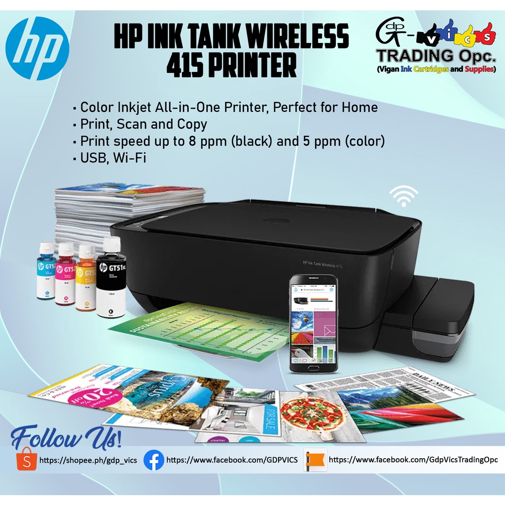 HP Inktank Wireless 415 Printer | Shopee Philippines