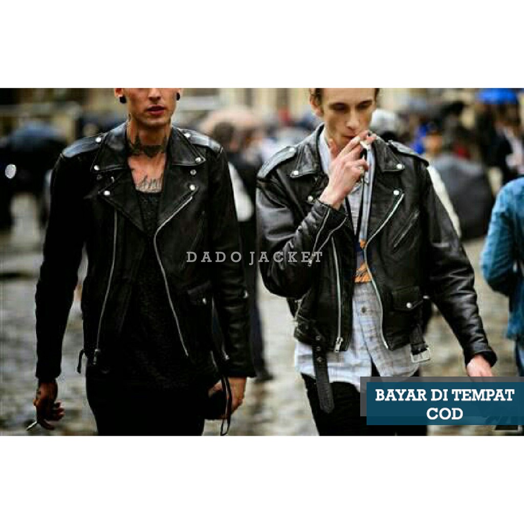 Men's Semi Synthetic Leather Jacket Ramones Black Varsity Rock N Roll ...