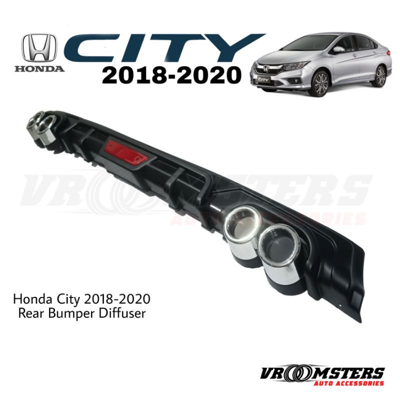 Honda City 2018-2020 Rear Bumper Diffuser #Vroomsters | Shopee Philippines