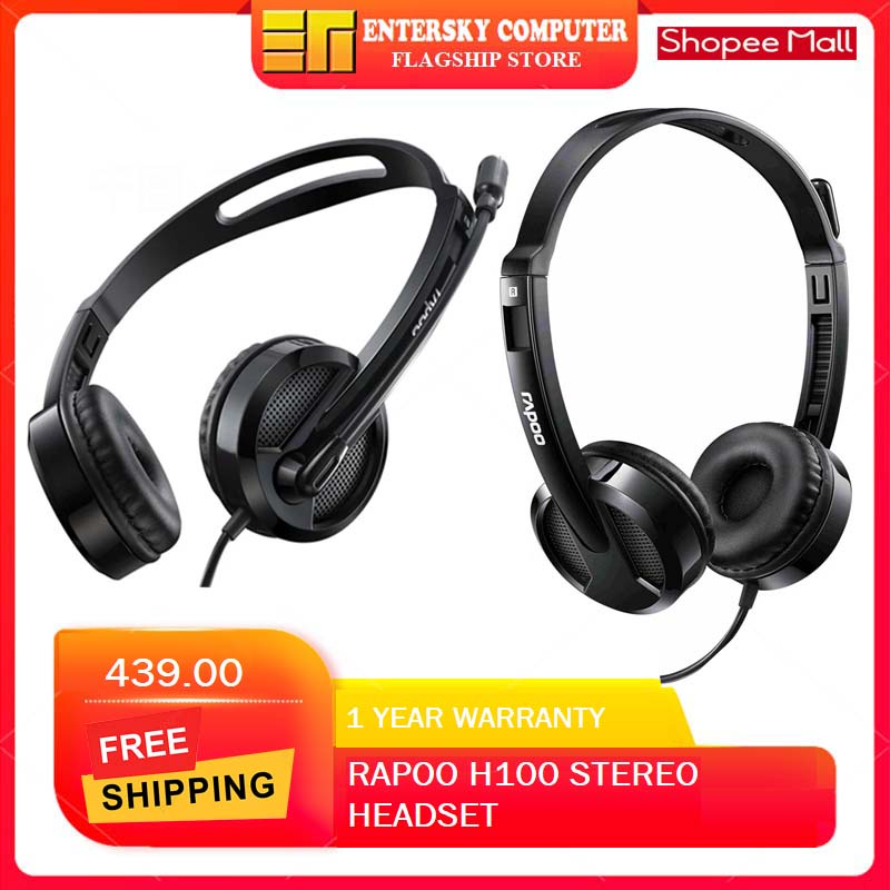 Rapoo H100 Wired Stereo Headset | Shopee Philippines