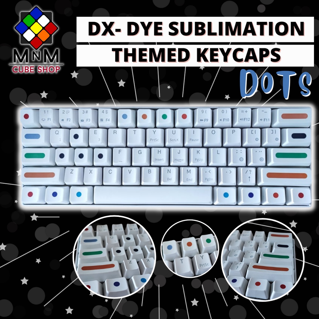 DX Sublimation Dots PBT Keycaps Mechanical keyboard Matte Backlit For ...