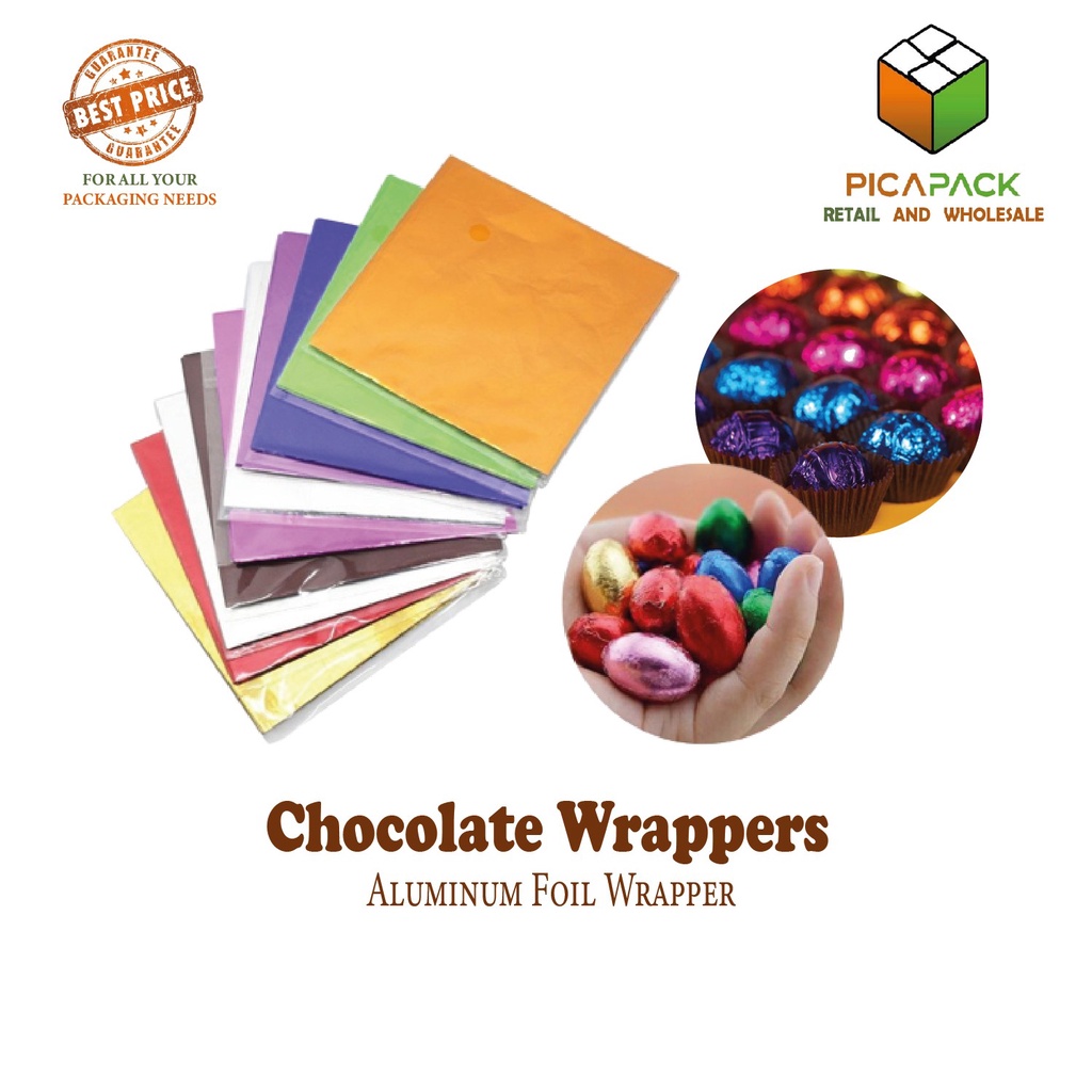 [90pcs] Aluminum Foil Chocolate Wrapper Dessert wrapper Candy Paper ...