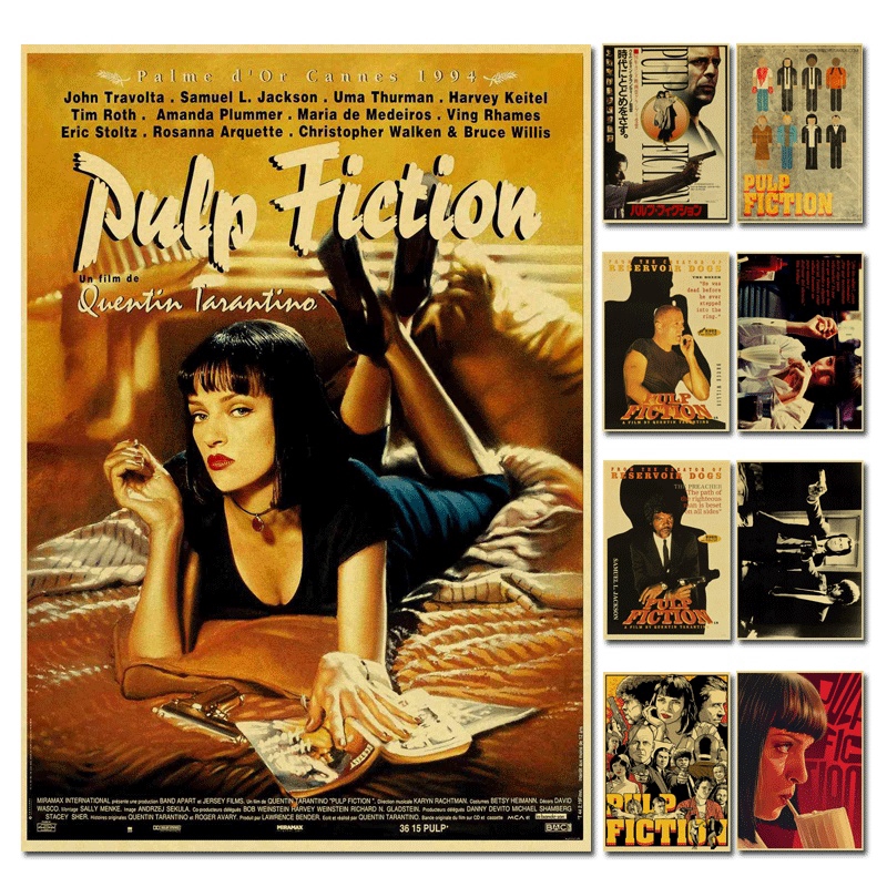 Pulp Fiction Posters Vintage Retro poster Home wall posters Quentin ...