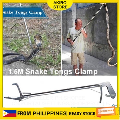 59 Inch Stainless Steel Snake Tongs Reptile Grabber Catcher Wide Jaw ...