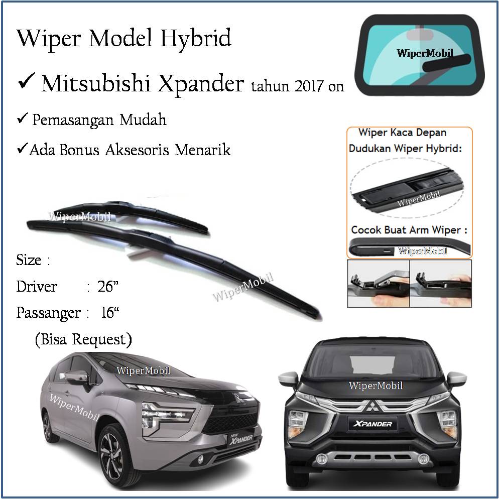 Wiper Hybrid Mitsubishi Xpander 2017 2018 2019 2020 2021 2022 2023 2024 ...