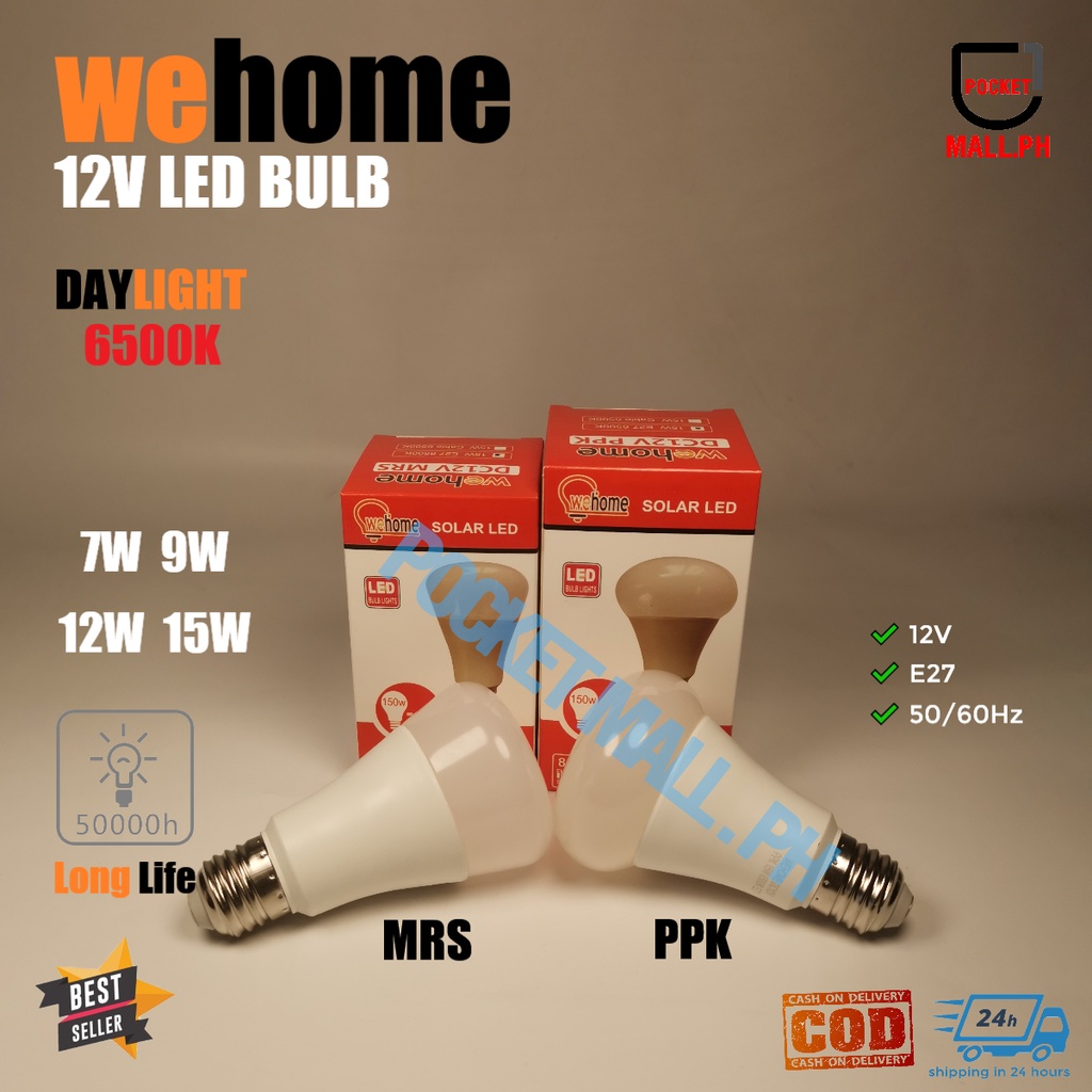 WEHOME 7W / 9W / 12W / 15W 12V E27 SOLAR LED daylight LED Bulb MRS/PPK ...