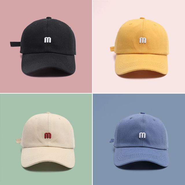 Letter M Korean Cotton Baseball Cap Unisex | Shopee Philippines