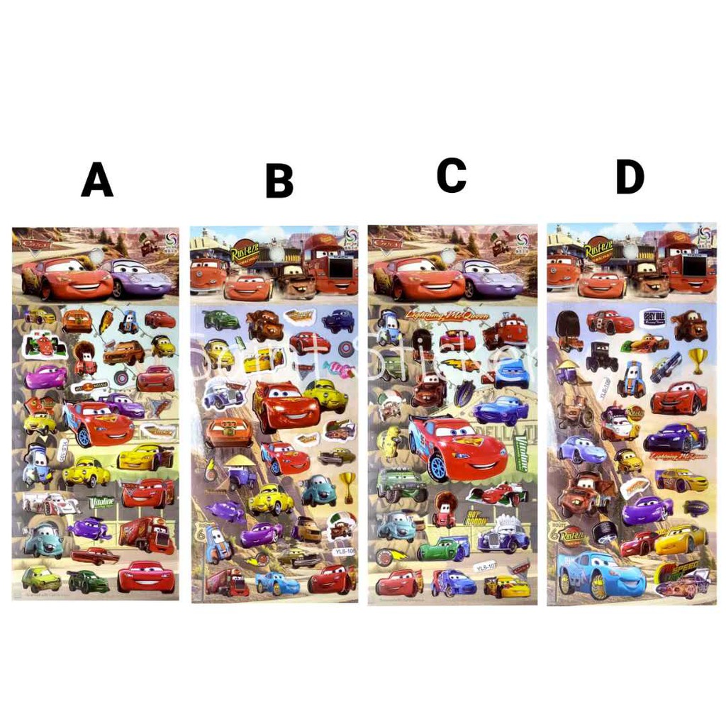 Picture Paste Sticker Embossed Sticker Kids Cartoon Character Disney ...