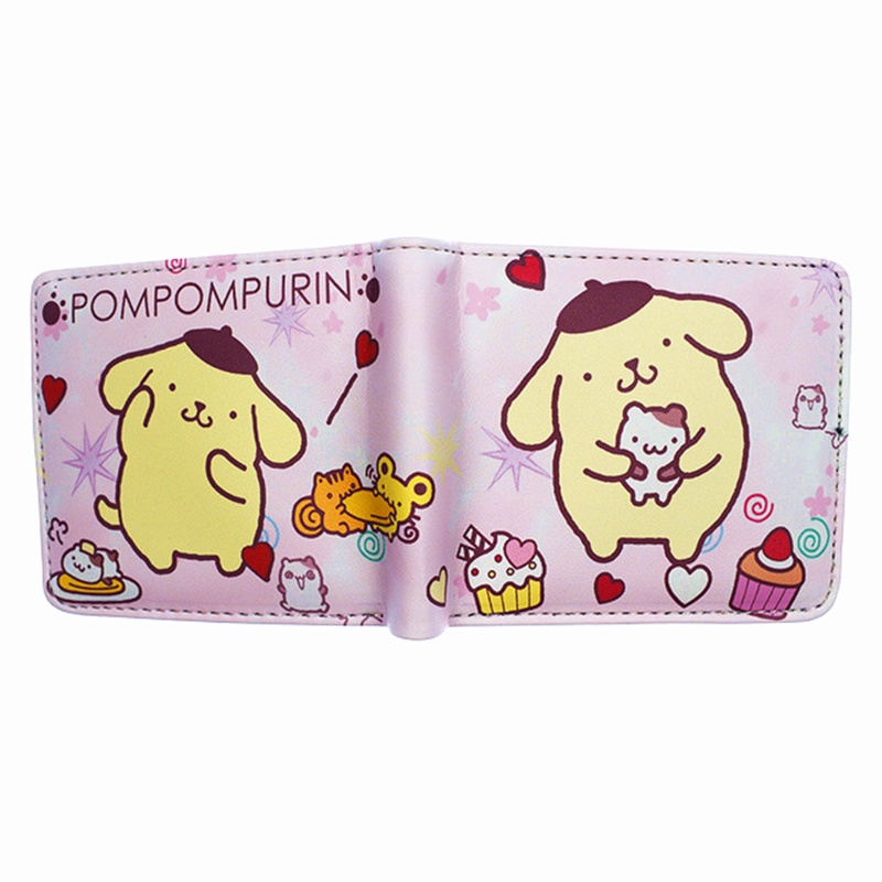 Anime Cartoon Short Mini Wallet Pompompurin Wallet PU Leather Short ...