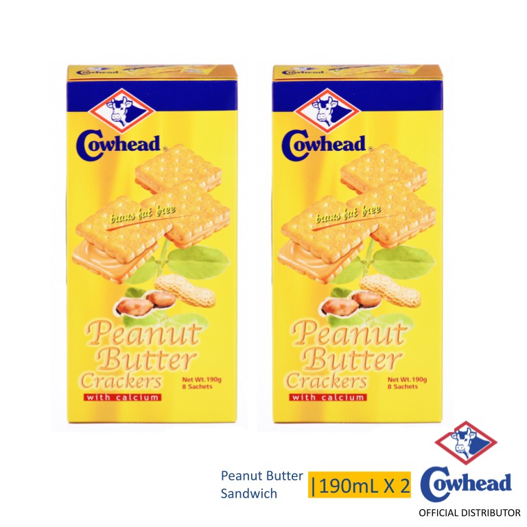 Cowhead Peanut Butter Crackers 190g x 2 | Shopee Philippines