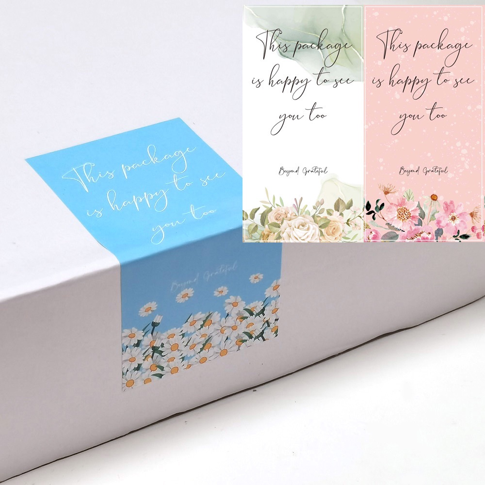 50pcs Beautiful Floral Sticker This Package Is Happy To See You Too ...