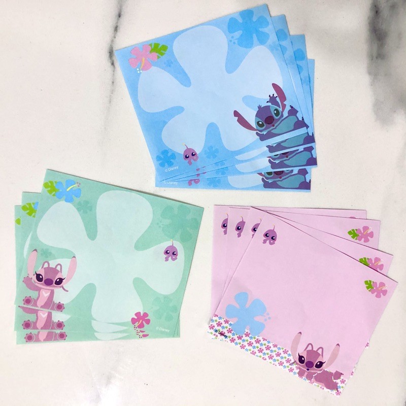 Stitch & Angel Couple Paper Note (Set of 3 Designs) Memo Series Disney ...
