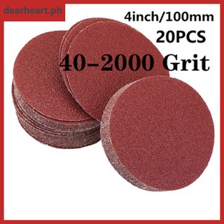 20pcs 4inch/100mm Round Sandpaper Disc 40-2000 Grit Sandpaper Sand ...