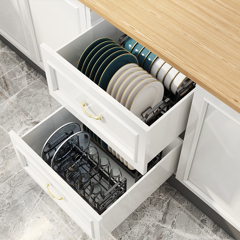Dish storage rack kitchen countertop drain single-layer water cup pot ...
